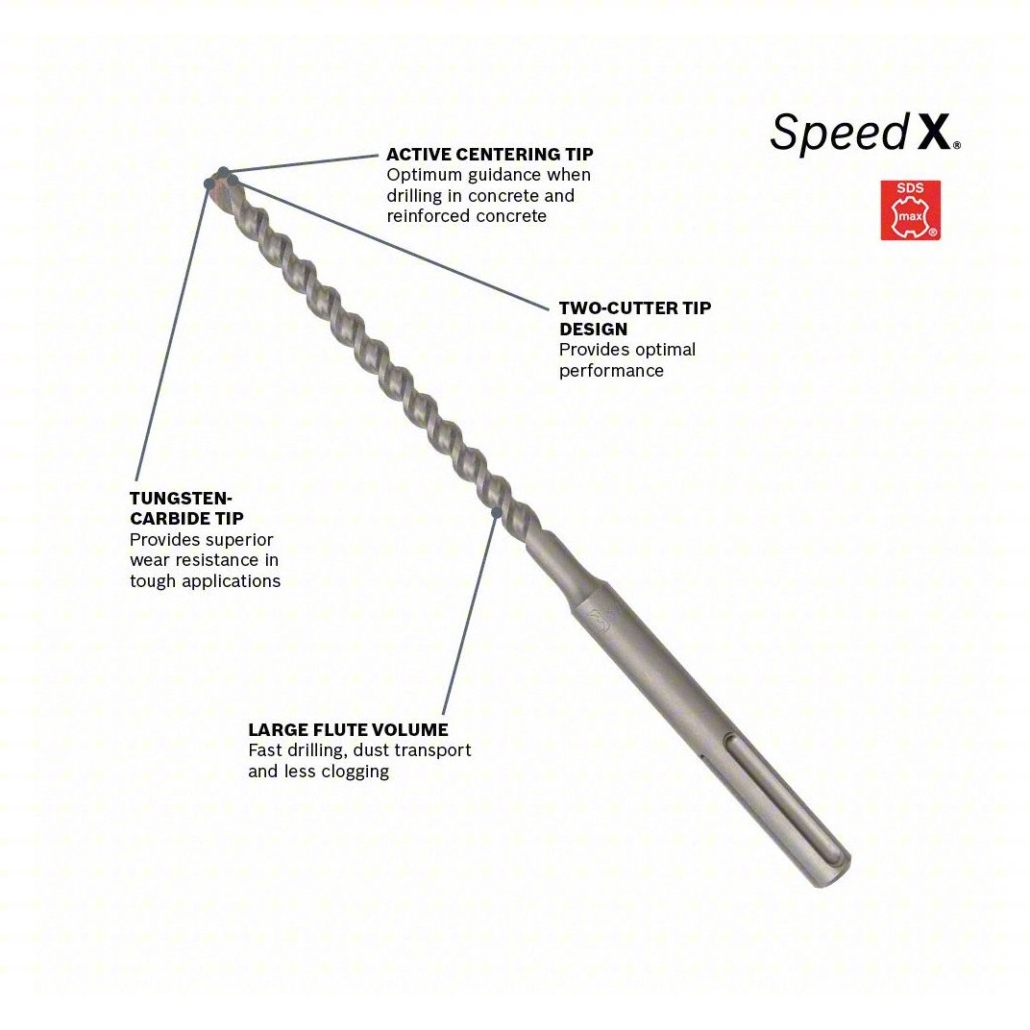 3/8" to 1" Bit for Large Roto Hammer - Eagle Rental